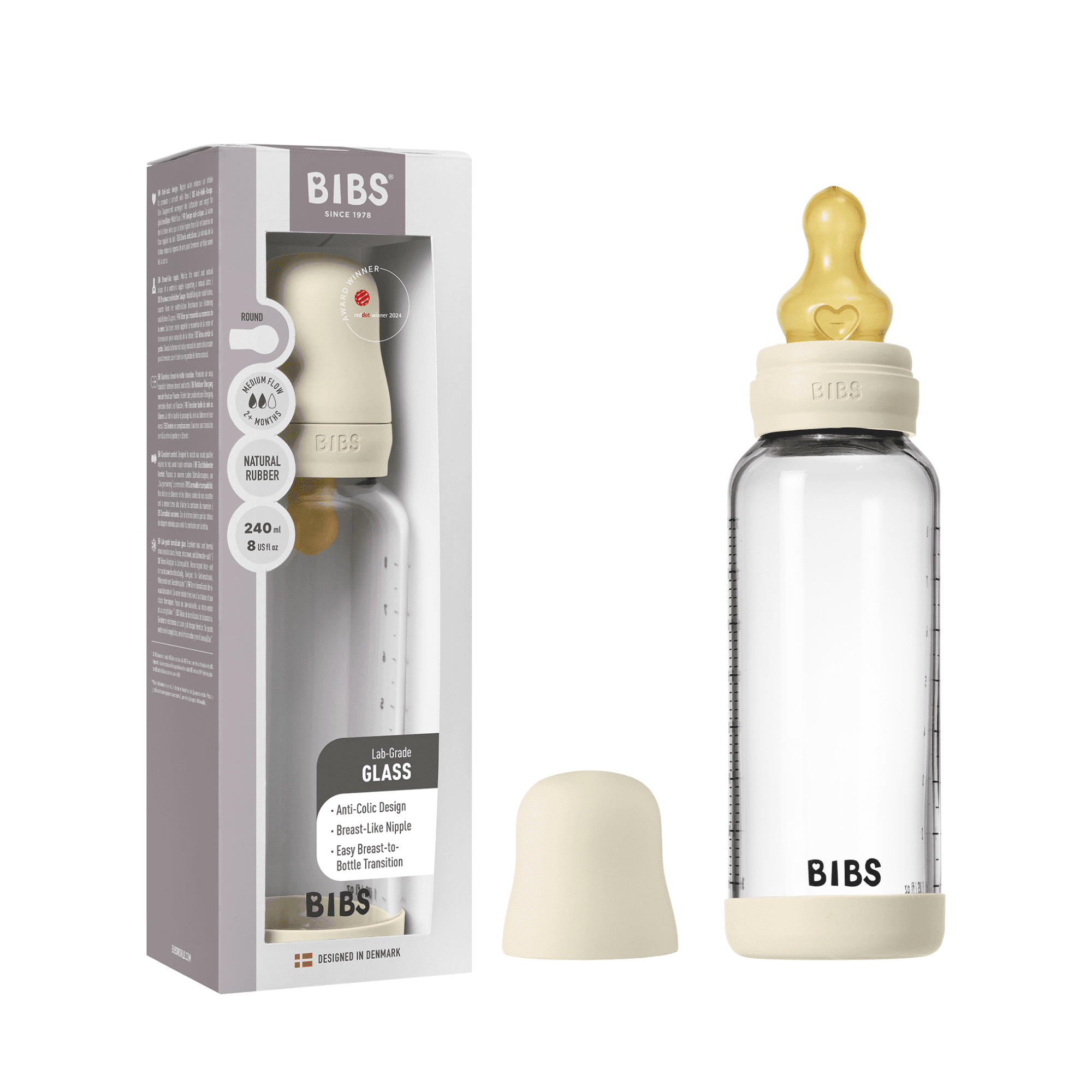 Glass Baby Bottle Complete Set 240ml Latex - Ivory – Kollektive Wholesale Portal